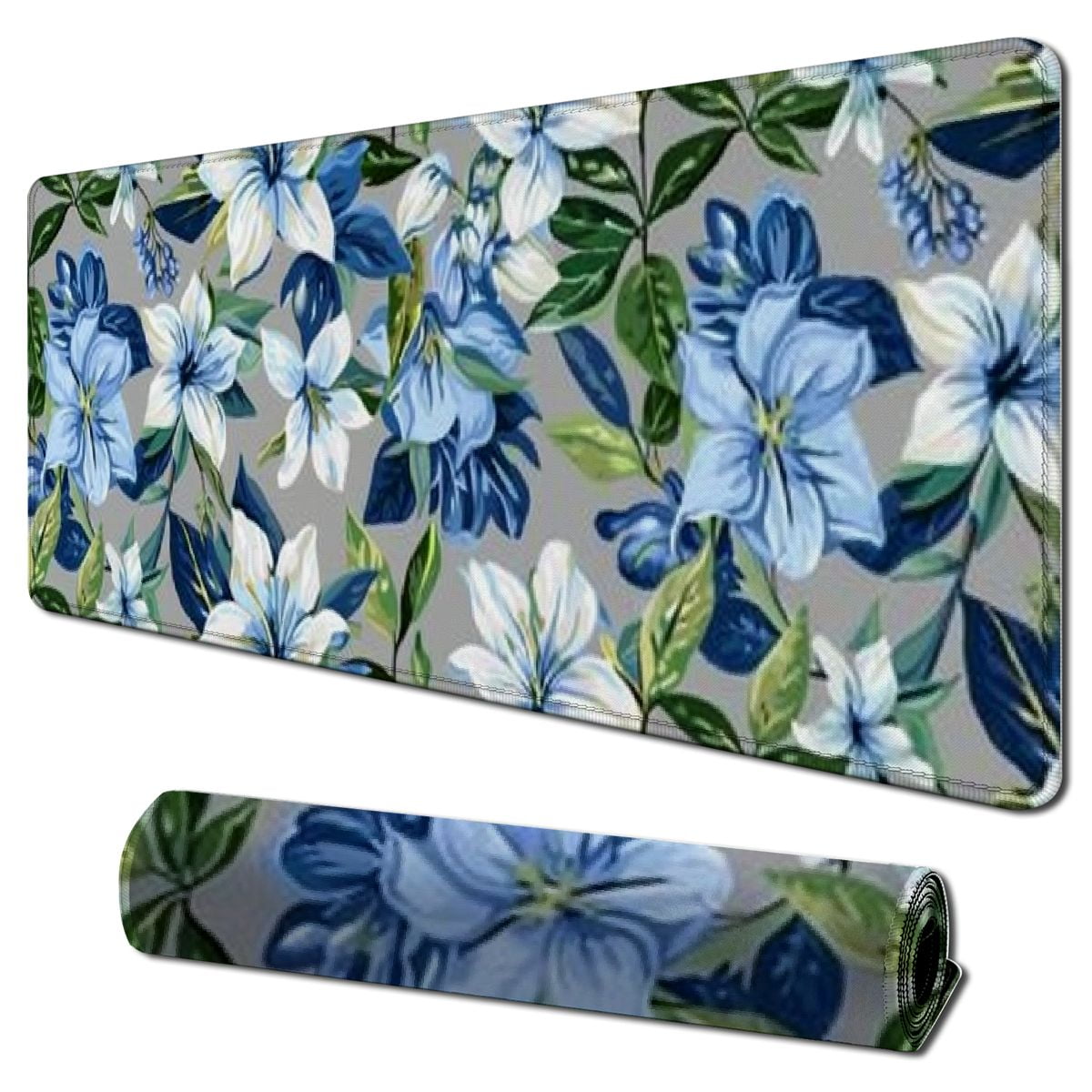 Erxjss Large Gaming Mouse Pad Long Desk Mat Hydrangea Hibiscus Iris ...