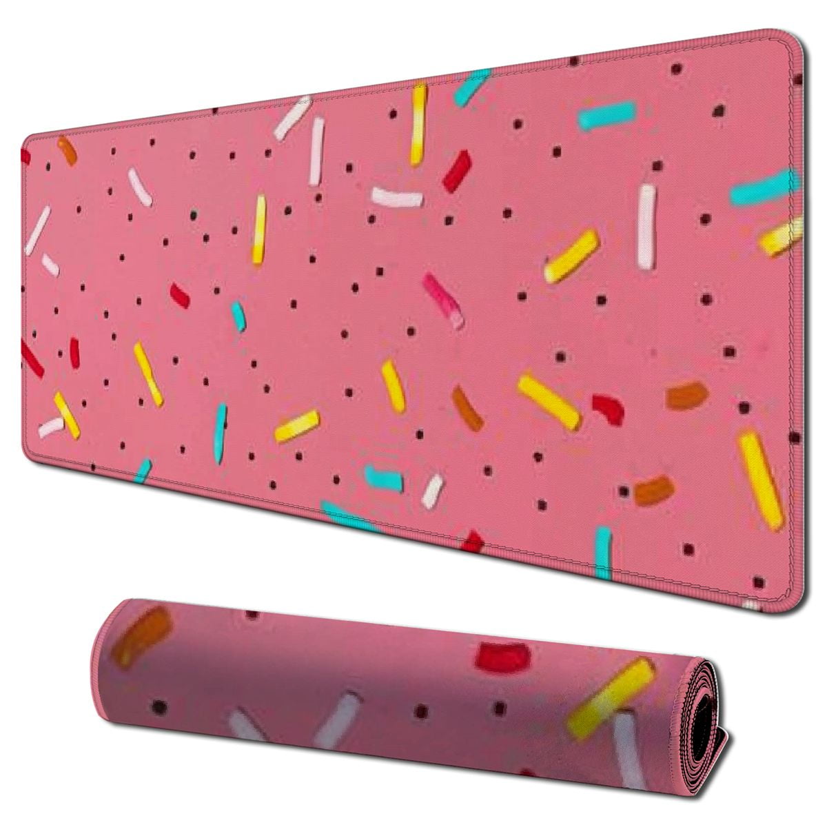 Erxjss Large Gaming Mouse Pad Long Desk Mat Pink Donut Glaze Big Mouse ...