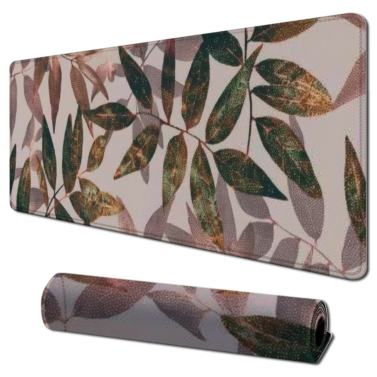 Erxjss Large Gaming Mouse Pad Long Desk Mat Rose Gold Leaves Pattern ...