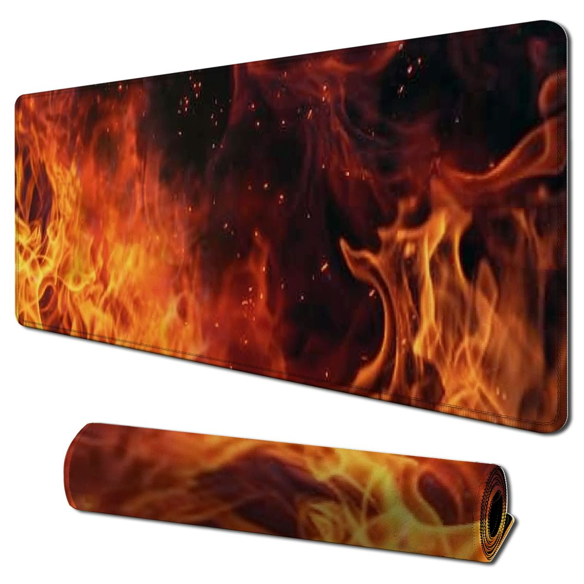 Erxjss Large Gaming Mouse Pad Long Desk Mat Simple and Cool Flame Big ...