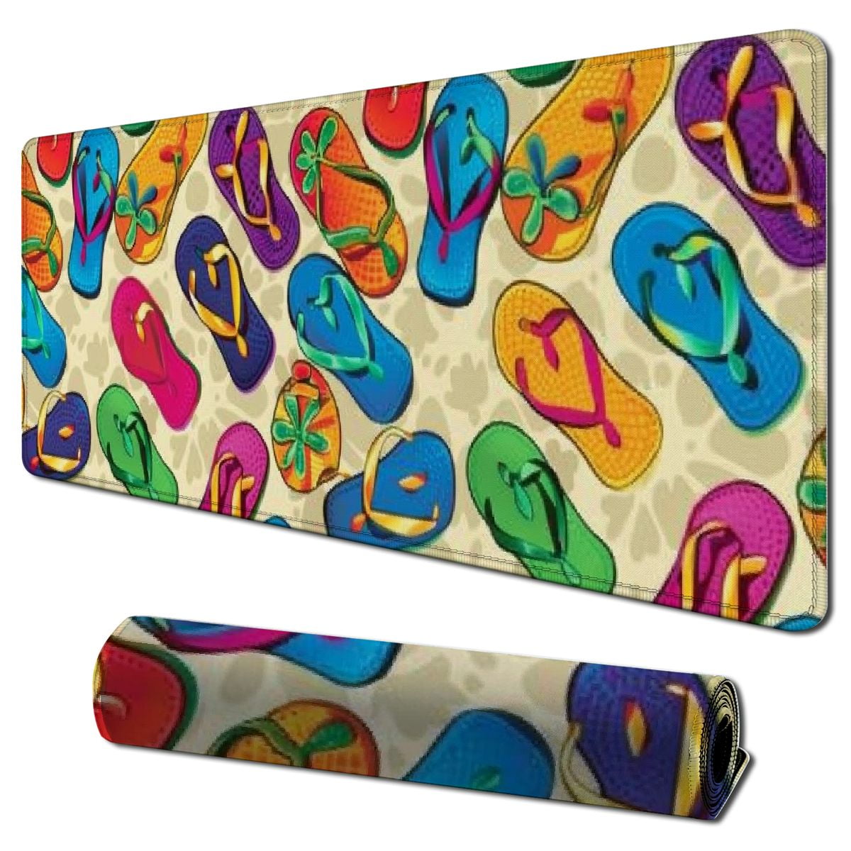 Erxjss Large Gaming Mouse Pad Long Desk Mat Summer Flip Flop Pattern ...