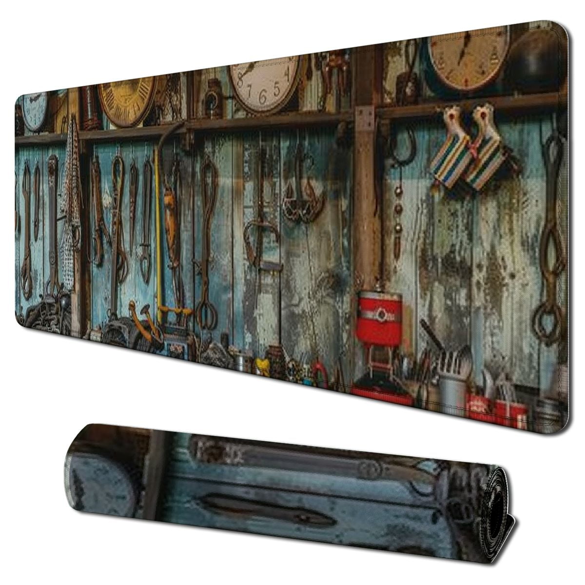 Erxjss Large Gaming Mouse Pad Long Desk Mat Vintage Style Tools On ...