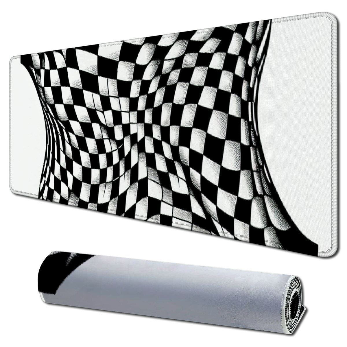 Erxjss Modern Black Checkered Lattice Large Mouse Pad Extended Gaming ...