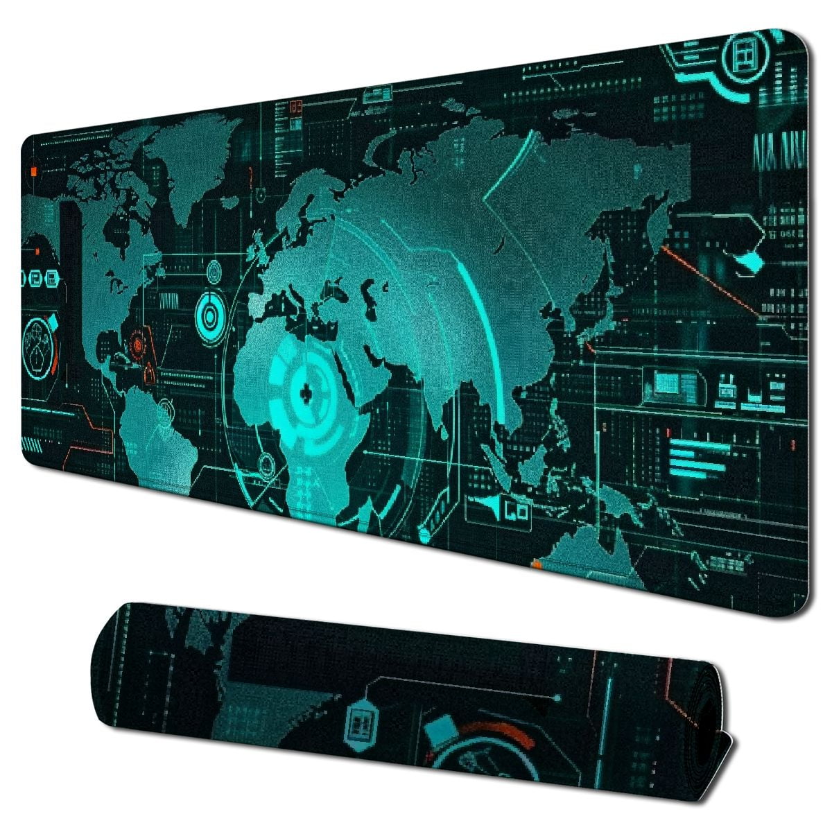 Erxjss Mouse Pad, Hologram World Map Interface Cyber Future Large ...