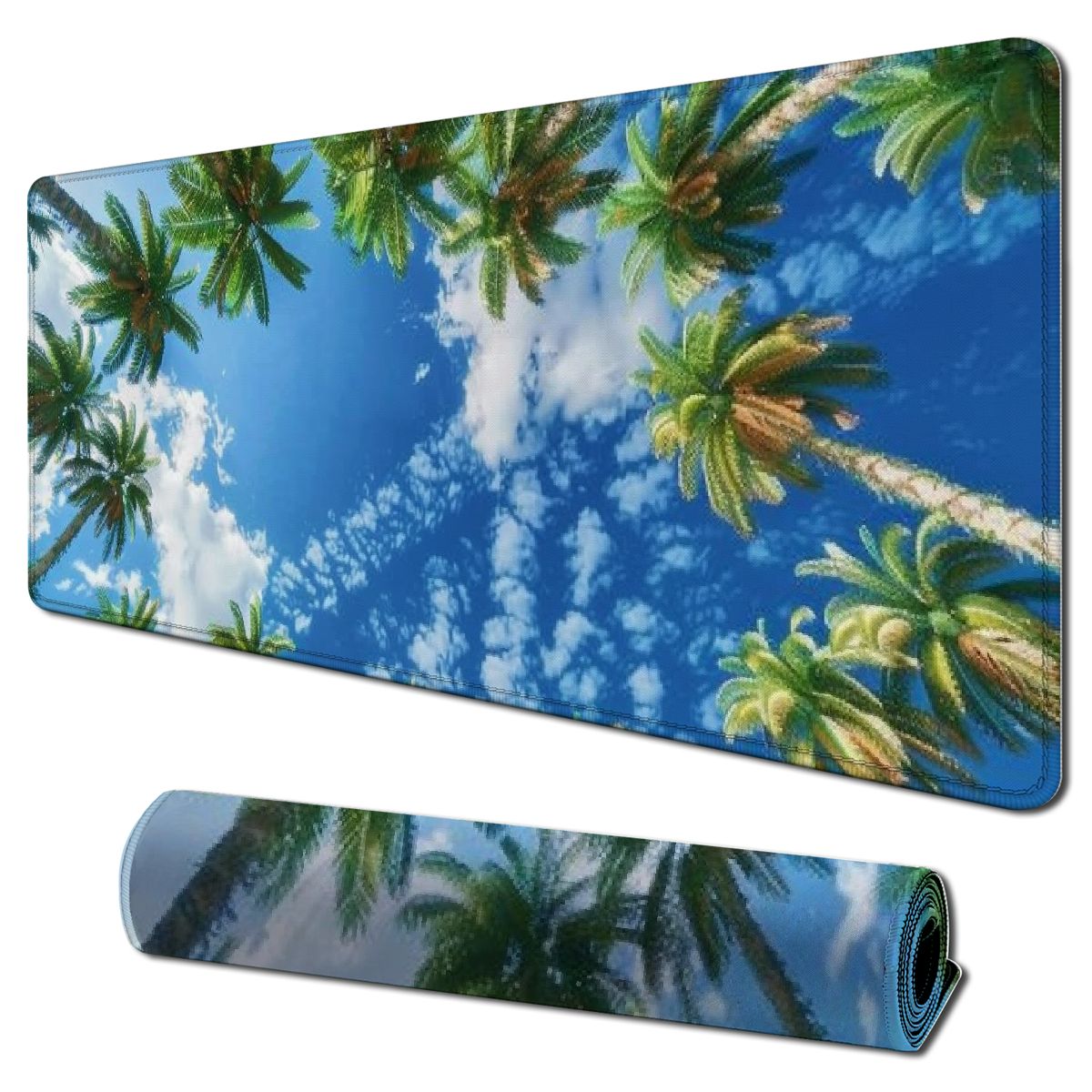 Erxjss Mouse Pad Large Summer Forest Heart Shape Sky Desk Pad Gaming ...