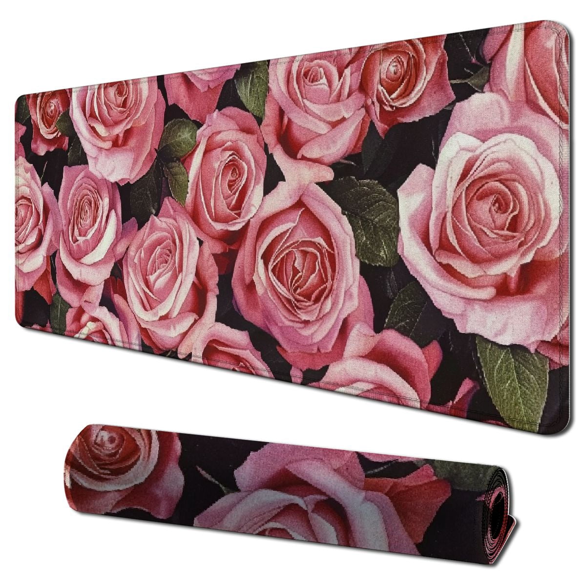 Erxjss Pink Roses Flowers Floral Large Mouse Pad Gaming Mouse Pad ...