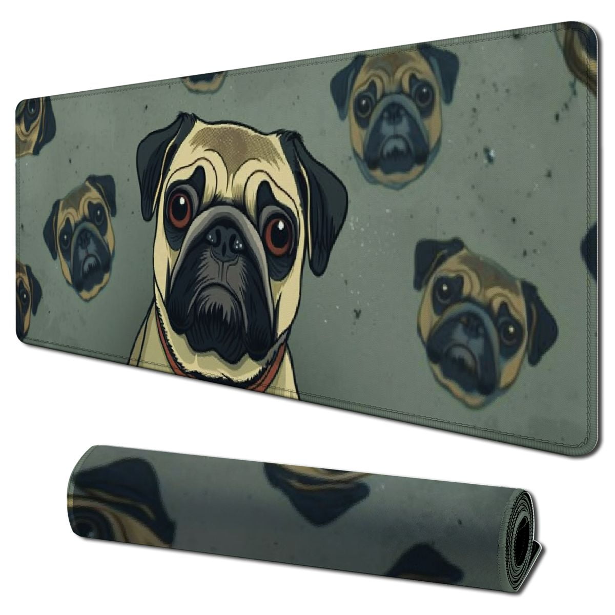 Erxjss Puppy Pug Dog Cute Large Mouse Pad Gaming Mouse Pad Extended ...