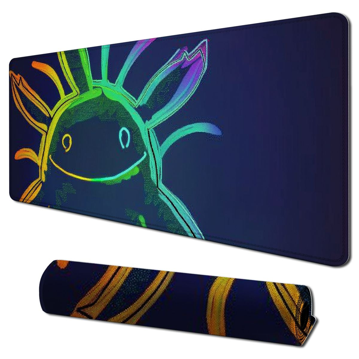 Erxjss Rainbow Axolotl Fish Large Mouse Pad Gaming Mouse Pad Extended ...