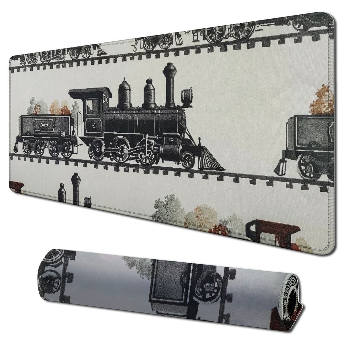 Erxjss Retro Steam Locomotive Gaming Mouse Pad Large Mousepad Computer ...