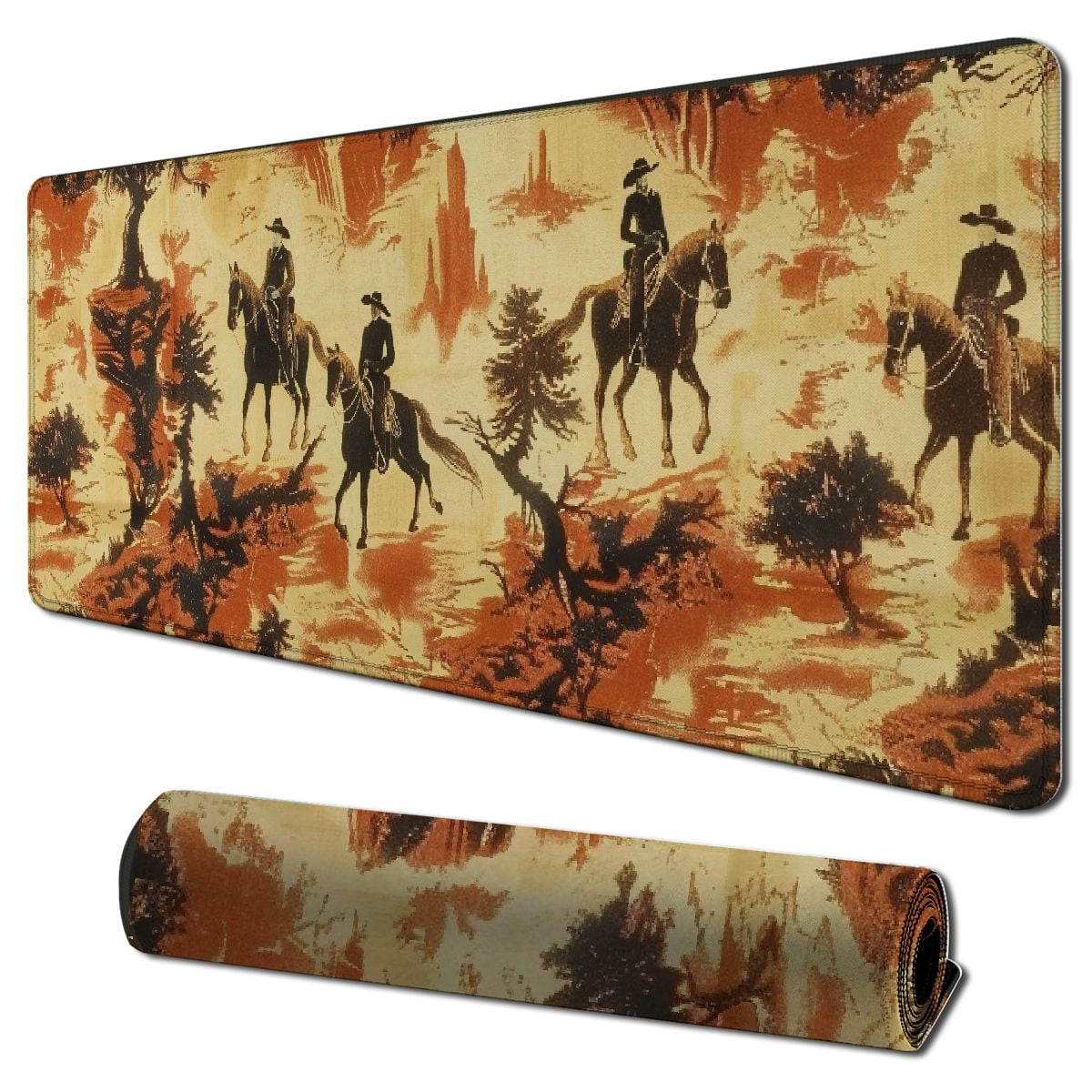Erxjss Retro Western Cowboy Horse Large Mouse Pad Gaming Mouse Pad ...