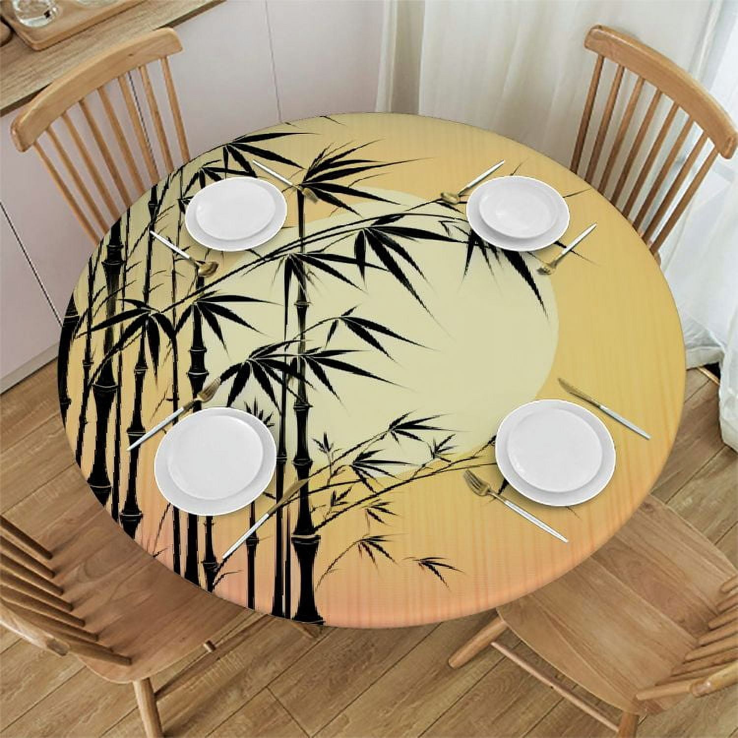 Erxjss Round Tablecloth, Bamboo Tablecloth for Side Table, Bamboo ...
