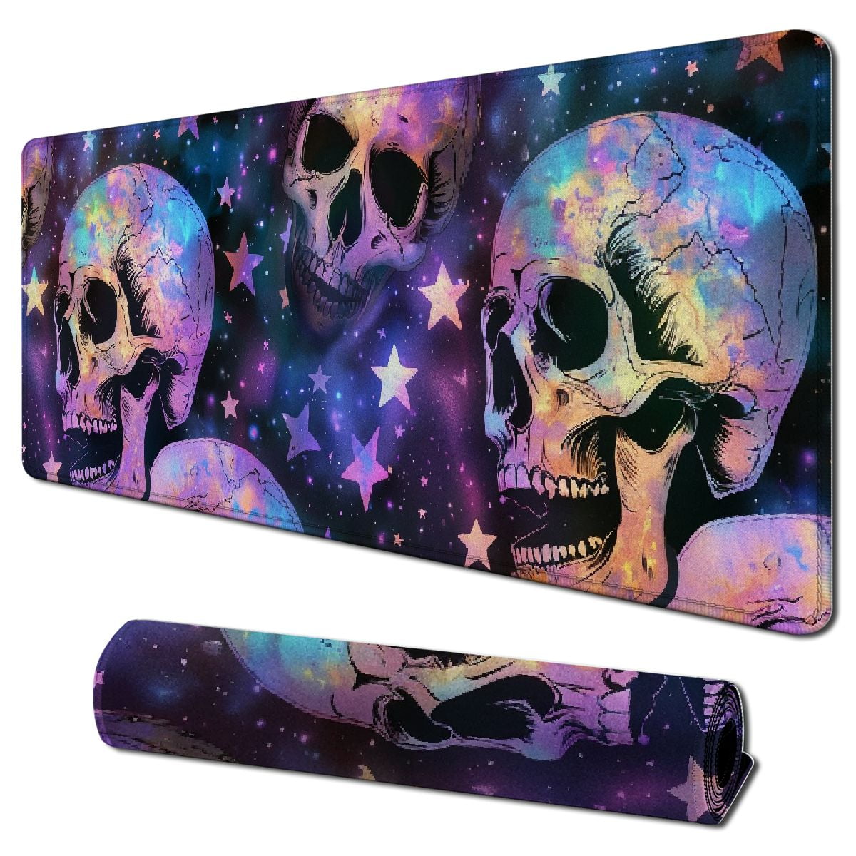 Erxjss Skulls and Stars Rainbow Large Mouse Pad Gaming Mouse Pad ...