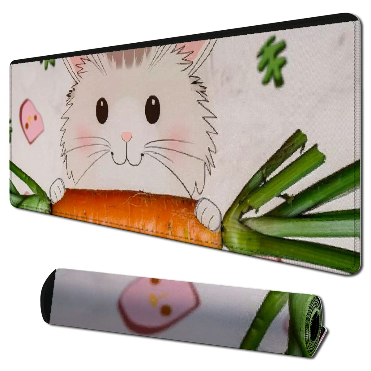 Erxjss Smiling Rabbit Mouse Pad Long Computer Mouse Mat Mousepad with ...