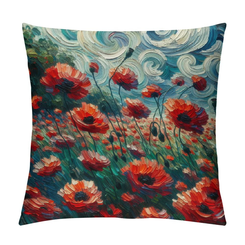 Erxjss Spring Cushion Cover Flower Garden Abstract Sky Botanical ...