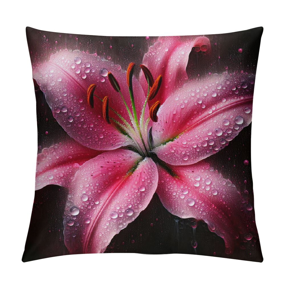 Erxjss Spring Cushion Covers Flower Raindrop Nature Theme Scenery Art ...