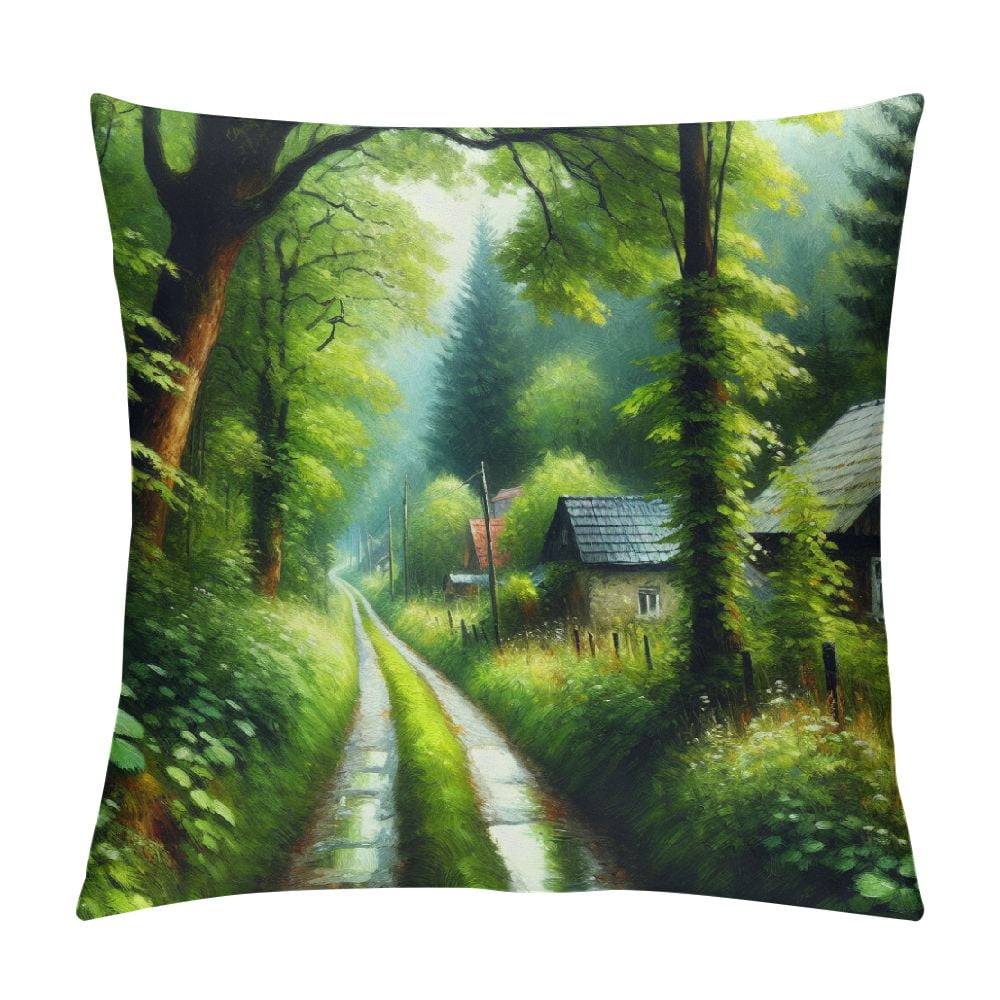 Erxjss Spring Cushion Covers Rainforest House Vintage Tree Leaves ...