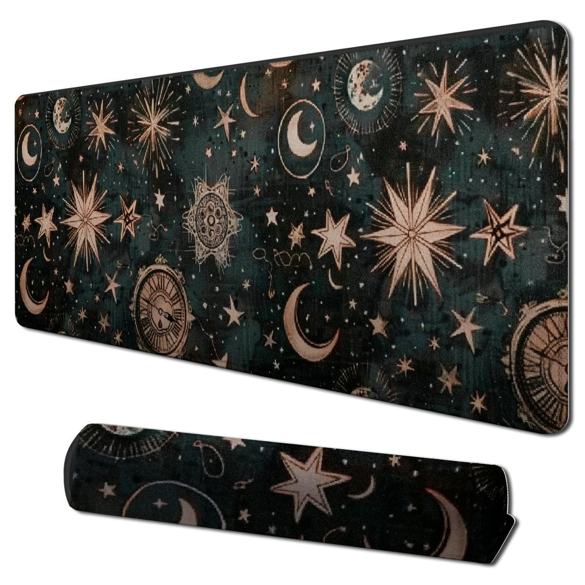 Erxjss Sun Moon Stars Bats Boho Gold Large Mouse Pad Gaming Mouse Pad ...