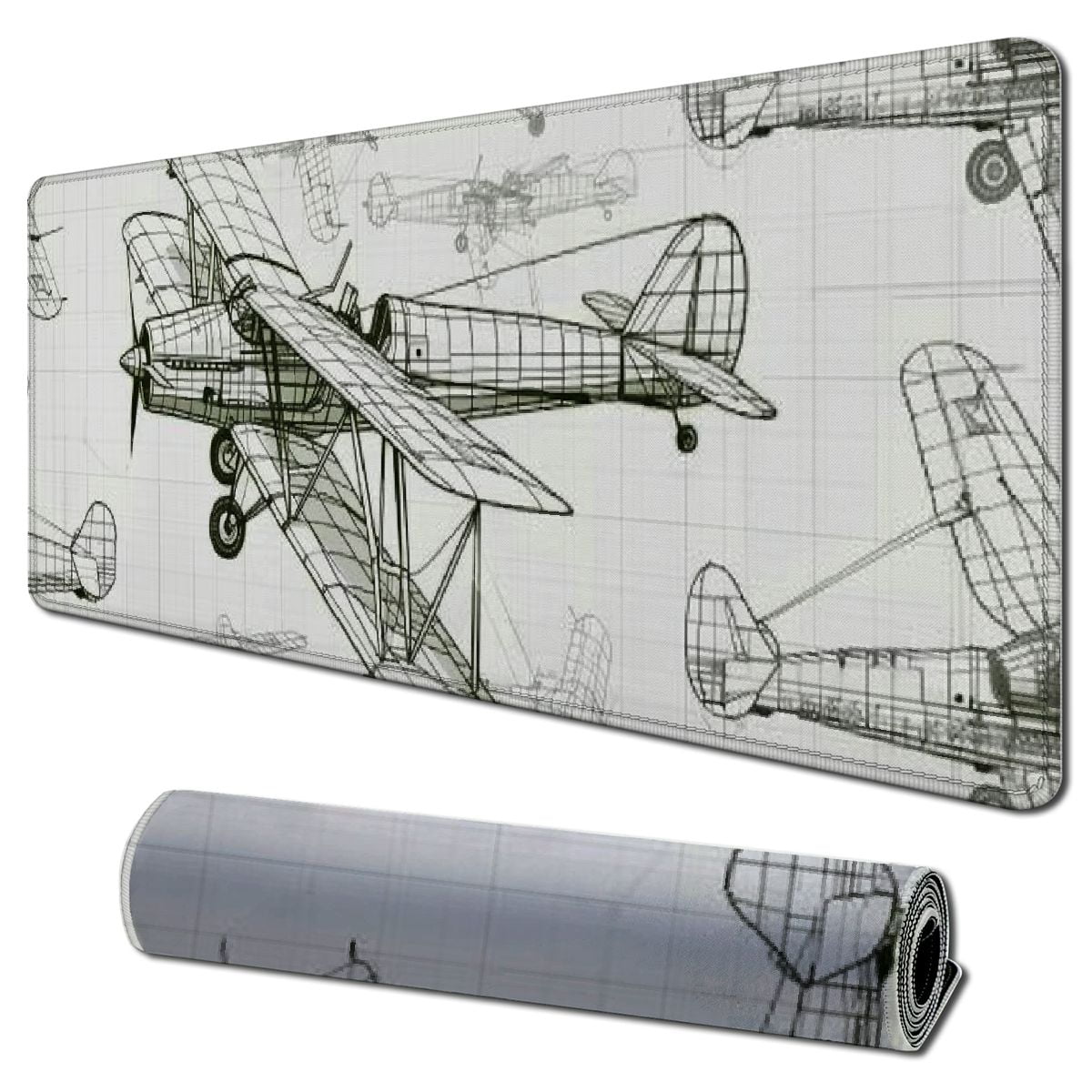 Erxjss Vintage Airplane Gaming Mouse Pad Large Mousepad Extended ...