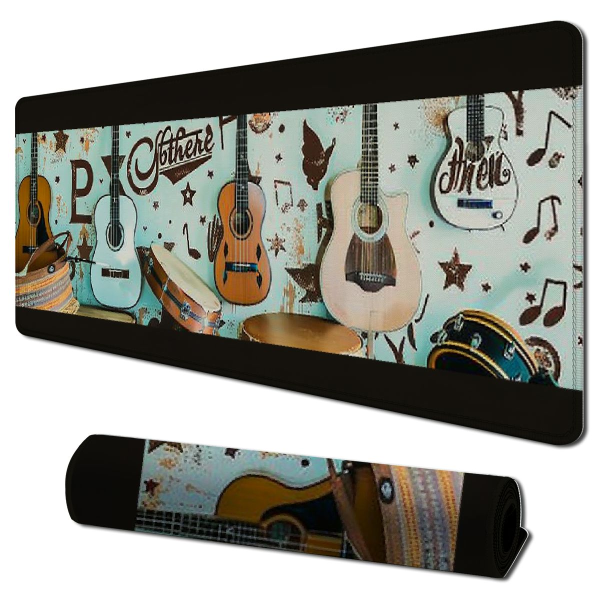 Erxjss Western Cowboy Music Guitar Large Mouse Pad Gaming Mouse Pad ...