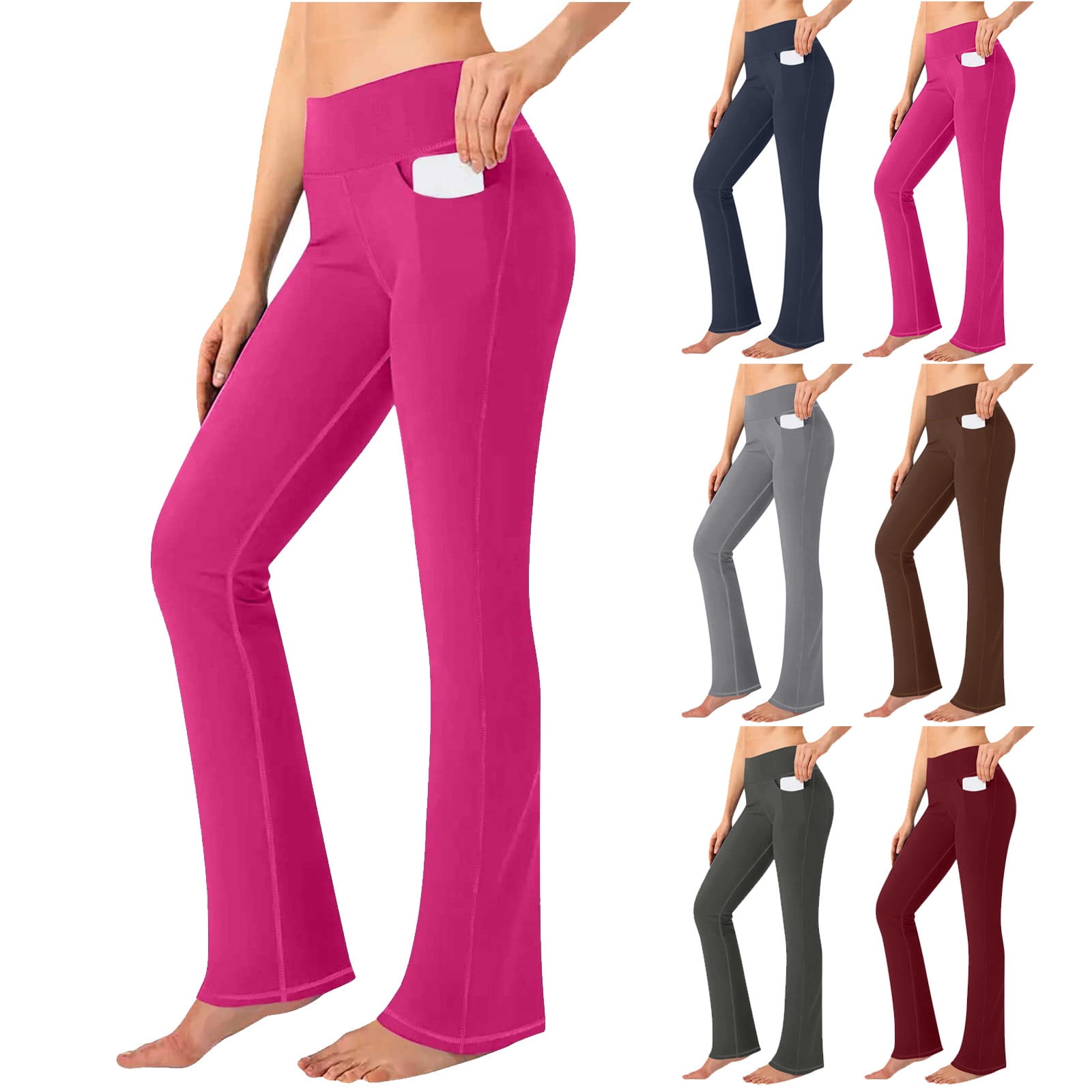 Eryao Bootcut Yoga Pants with Pockets for Women High Waisted Flared ...