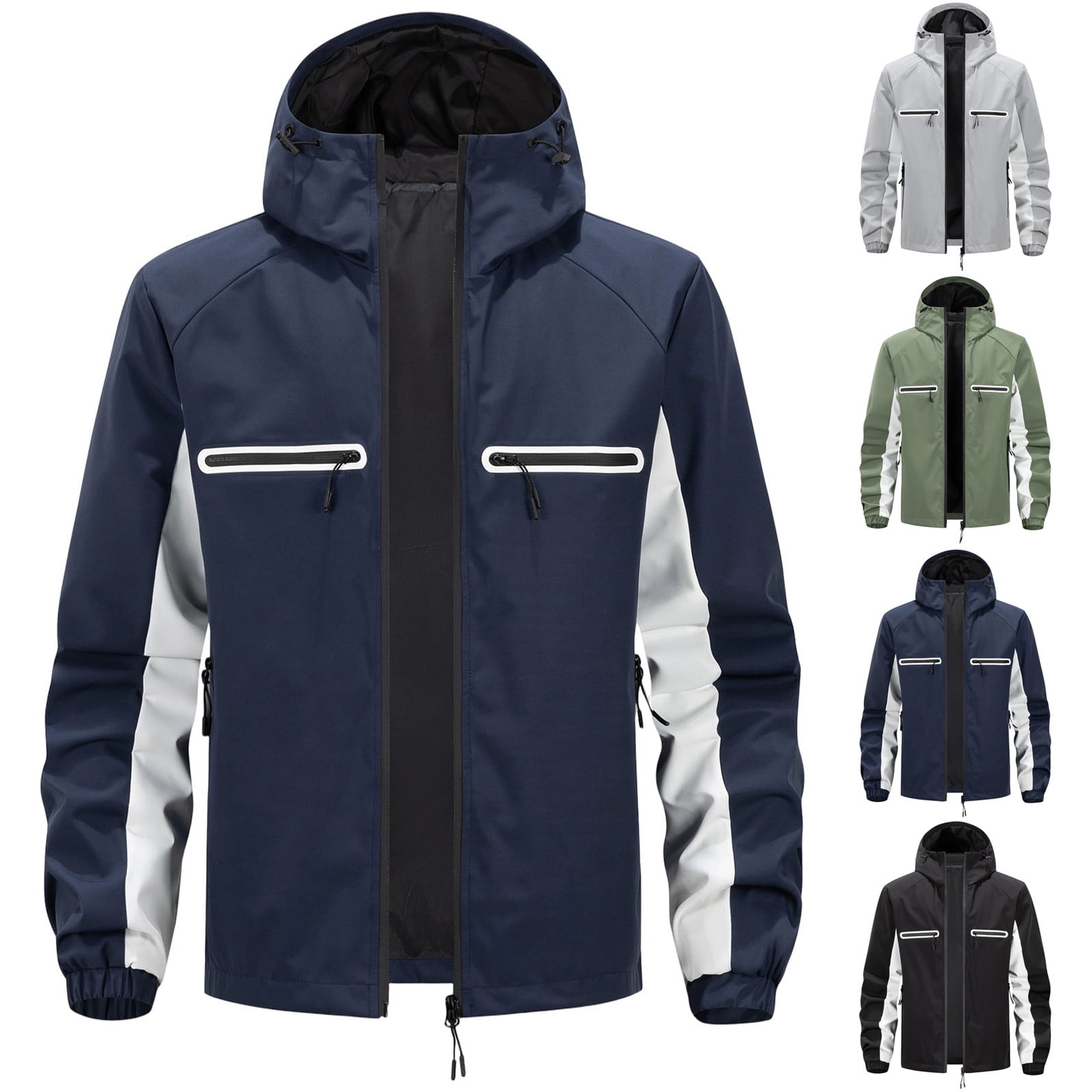 Eryao Men's Full Zip Hooded Jackets Winter Lightweight Windproof ...