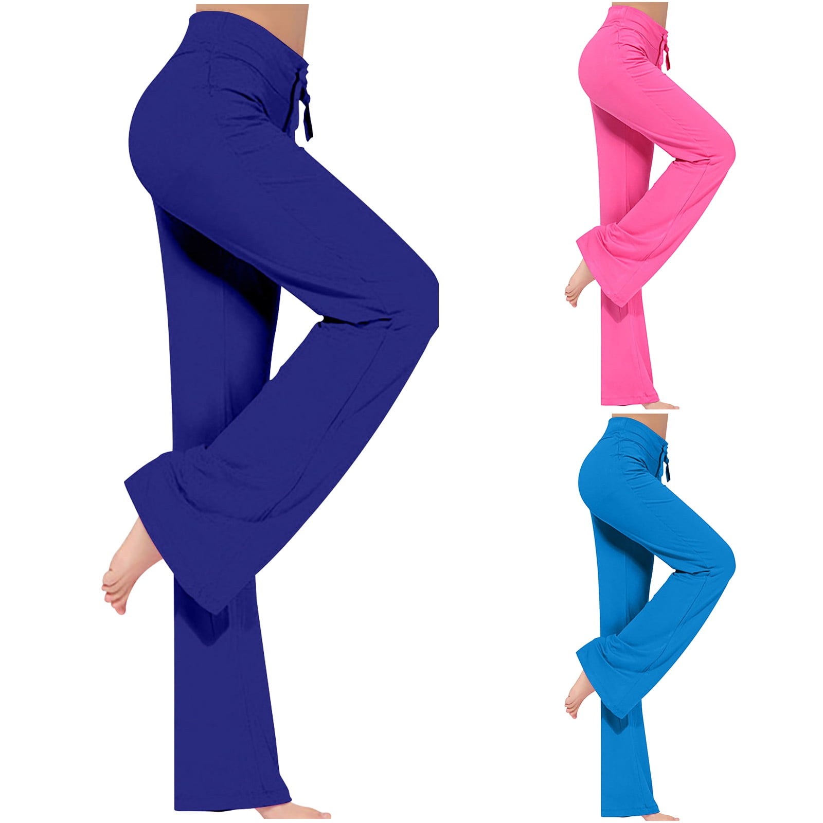 Eryao Women Bootcut Yoga Pants Y2K Flare Leggings Drawstring High ...