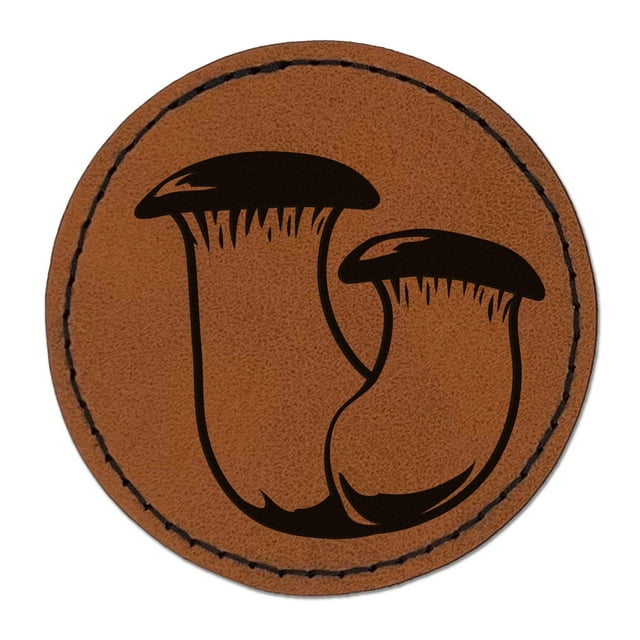 Eryngii King Oyster Trumpet Mushroom Fungus 2.5" Faux Leather Round ...