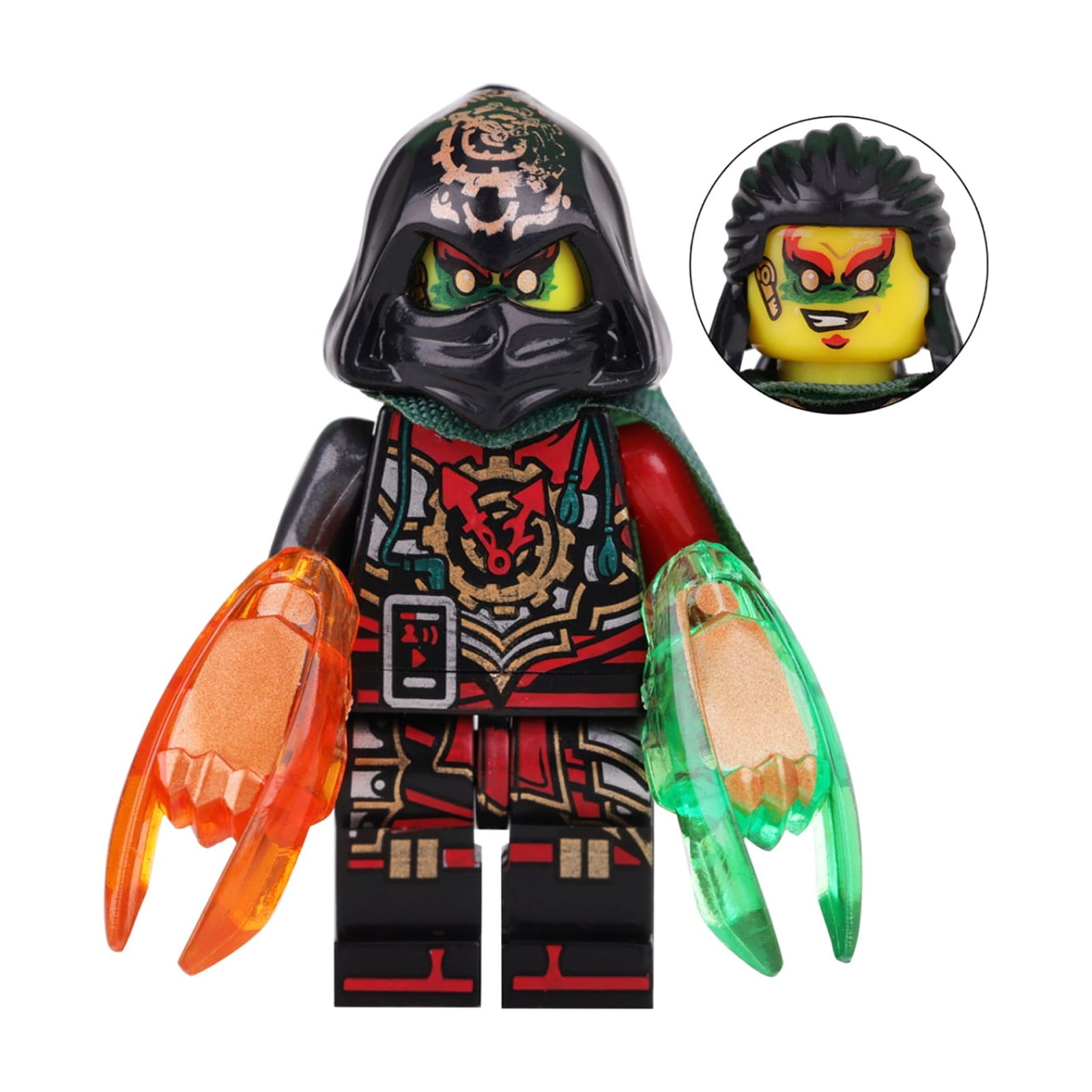 Eryofdh Minifigure - Ninja Figurine Battle with Head Neckerchief/Wooden ...