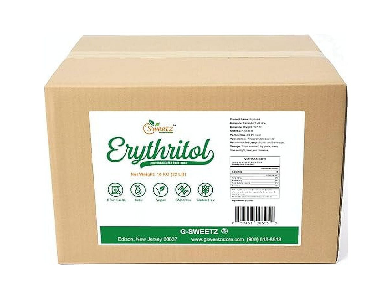 Erythritol All Purpose Sweetener; Bulk Total Servings 1250; Zero ...