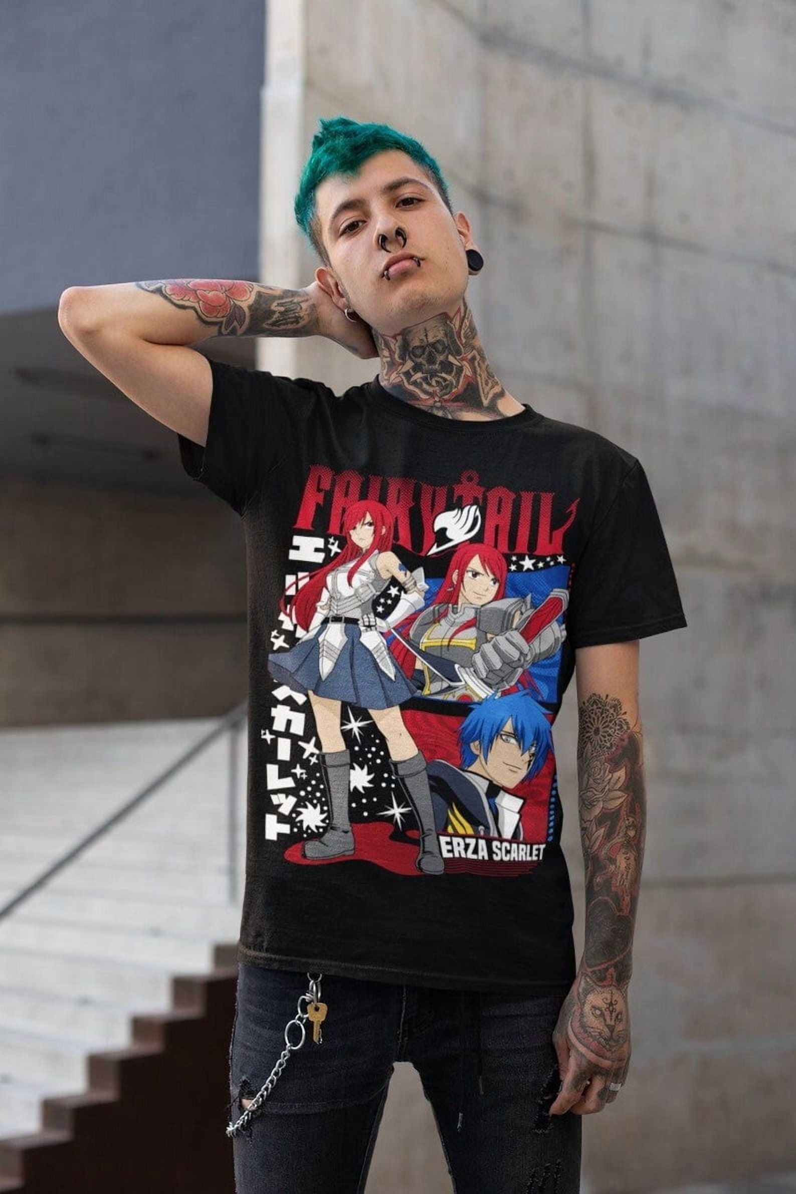 Erza Scarlet T-shirt Fullbuster Gajeel Happy Iron Dragon Shirt Fairy ...