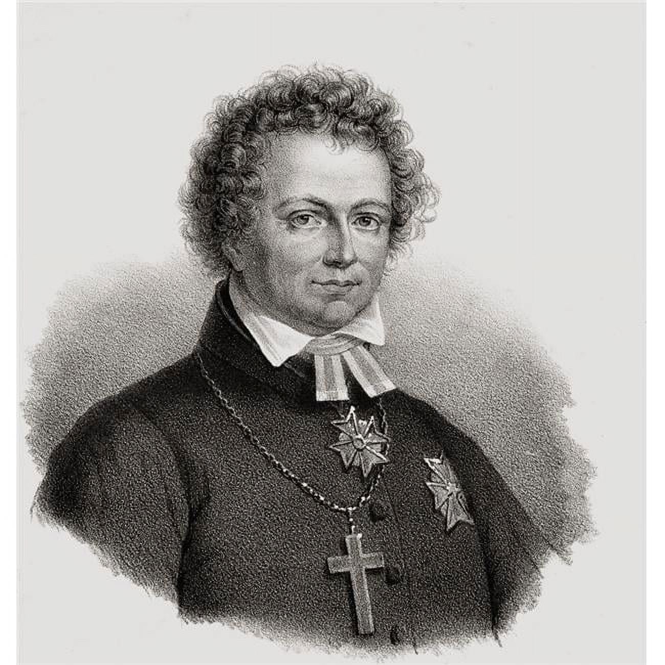 Esaias Tegner - 1782-1846 Swedish Poet 19th Century Lithograph by Em ...