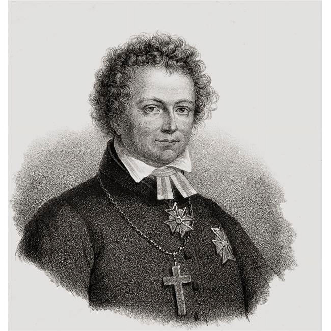 Esaias Tegner 1782-1846 Swedish Poet 19th Century Lithograph by Em ...