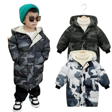Boys Down Jacket Winter Coat Durable Hooded Outerwear for Kids Lightweight Windproof Warm ...