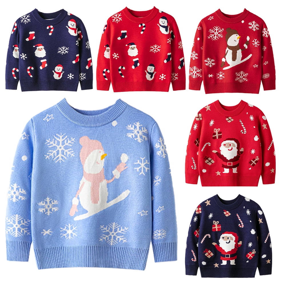 Esaierr 2-8Y Toddler Boys Girls Christmas Sweater for Kids Cartoon ...