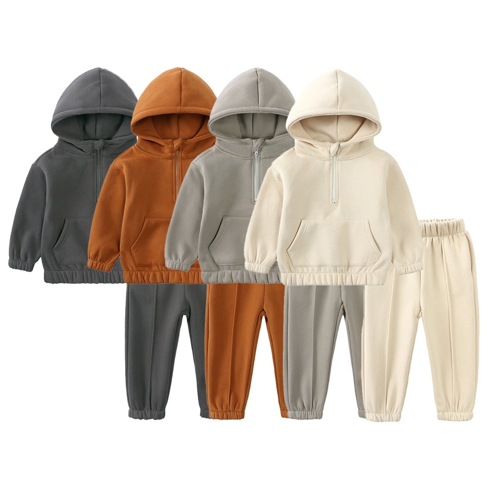 Esaierr 2Pcs Toddler Kids Winter Thick Tracksuits Sweatpants Set for ...