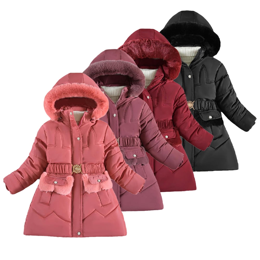 Esaierr 3-14 Years Warm Cute Cotton Outerwear for Toddler Kids Girls,Padded Parka Puffer Jacket ...