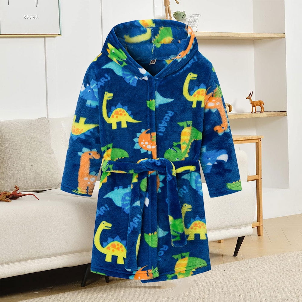 Esaierr 3-8 Years Baby Boys Hooded Cotton Robe ,Kids Cartoon Fleece ...