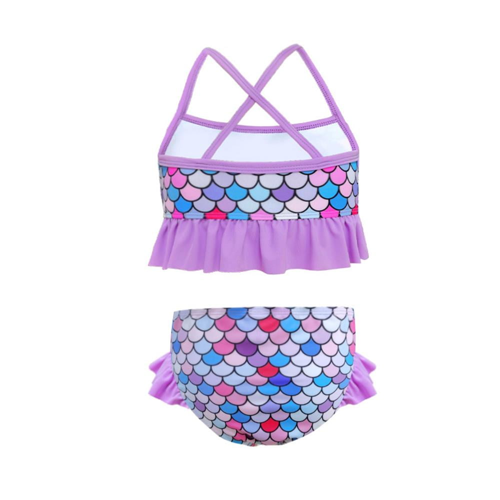 Esaierr 3-9Y Kids Girl 2pcs Swimsuit Outfits, Toddler Print Bikini ...