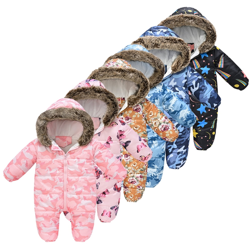 Esaierr 3 Months-3 Years Boys Girls Bodysuit Jumpsuit for Baby Toddler,Fall Toddler Hooded One ...