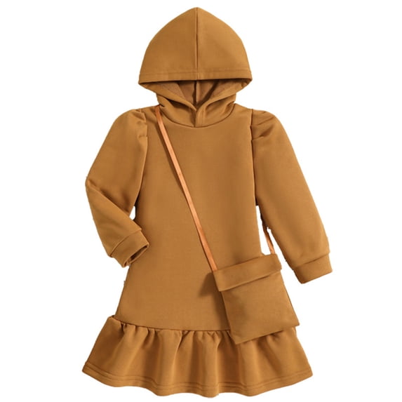 Chenyin 4-7 Years Girls Sweatshirt Dress+ Bag 2PCS Set Toddler Hooded ...