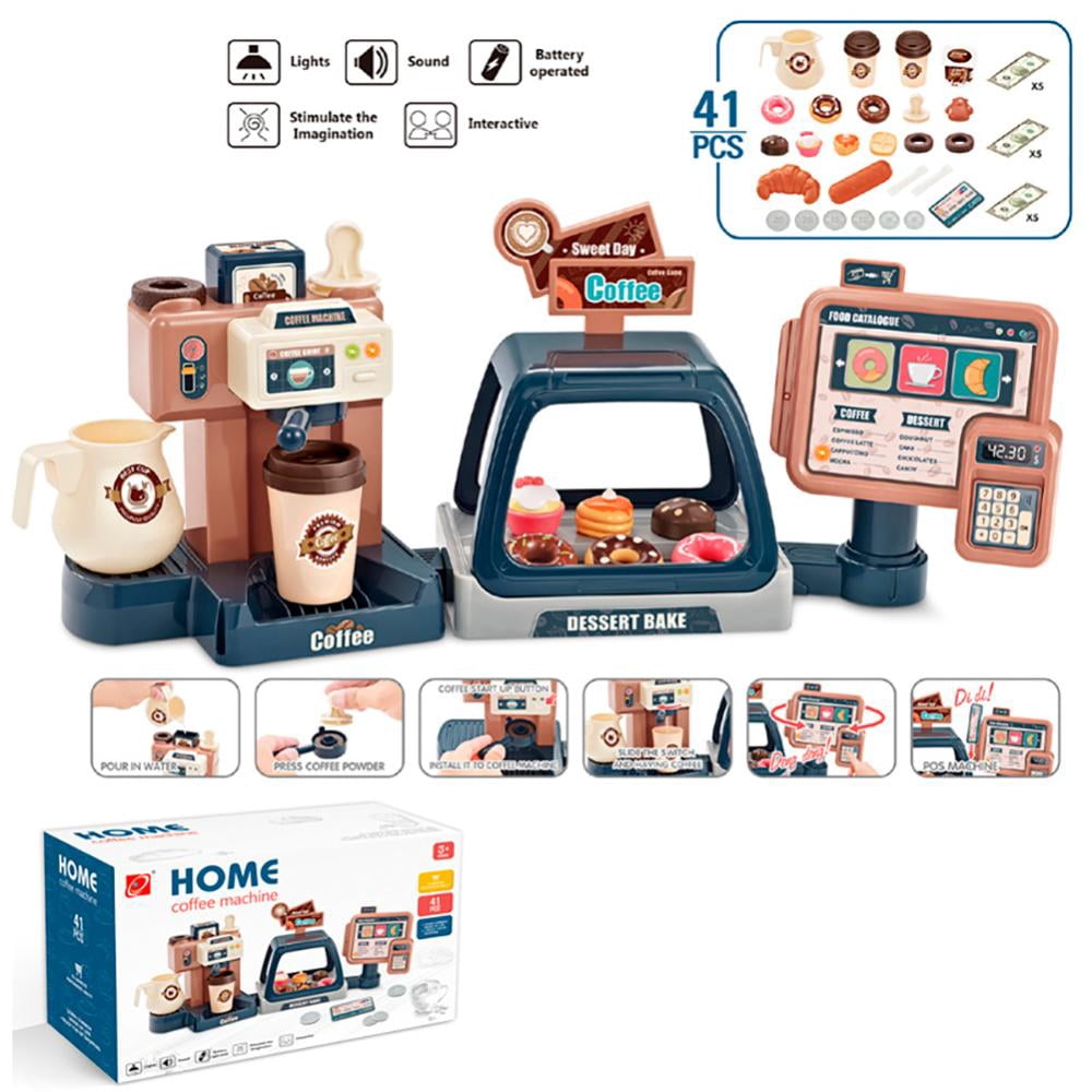 Esaierr 41PCS Kids Ice Cream Playset Kids Coffee Maker Playset Set,Need ...