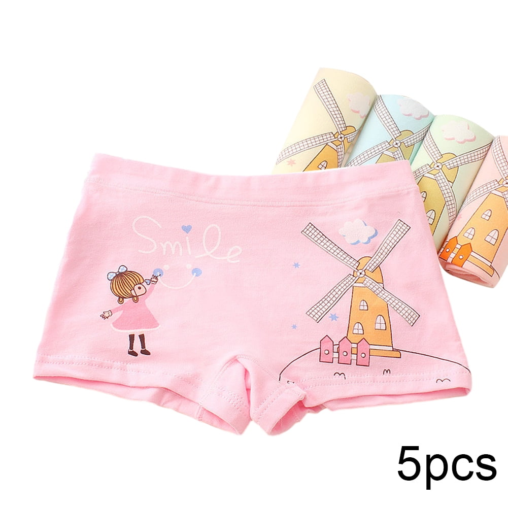 Esaierr 5-Pack Toddler Kids Girls Cotton Boxer Briefs Cartoon Soft ...