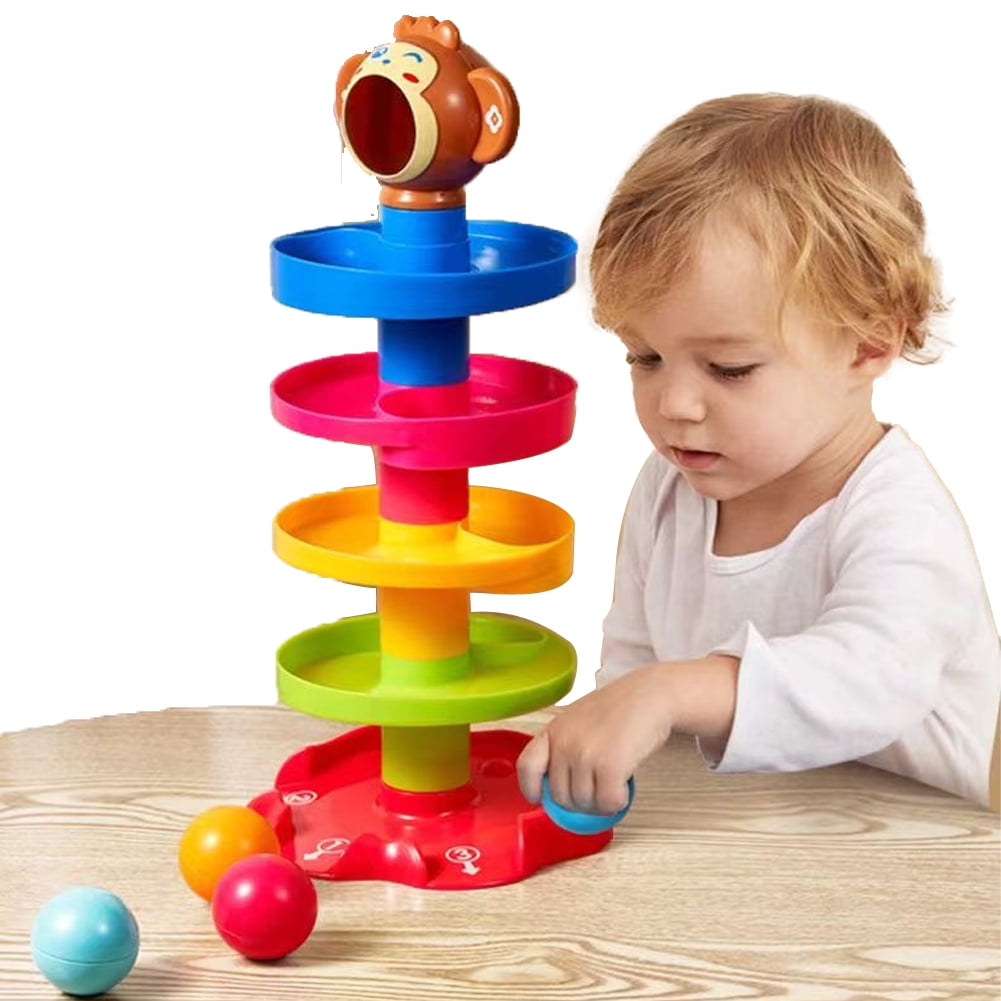 Esaierr Baby Toddler Toys 5 Layer Ball Drop Roll Swirling Tower Baby ...