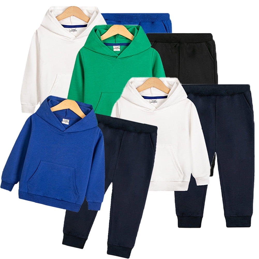 Esaierr Boys Girls 2Pcs Sweatshirt Sweatpants Set for Kids Toddler ...