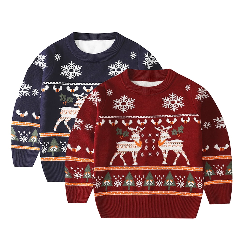 Esaierr Boys Girls Christmas Sweater for Toddler Kids Elk Sweater ...