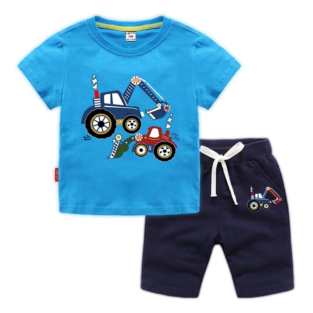 Esaierr Boys Outfit Set Clothes for Kids Baby Short Sleeve T Shirt Top ...