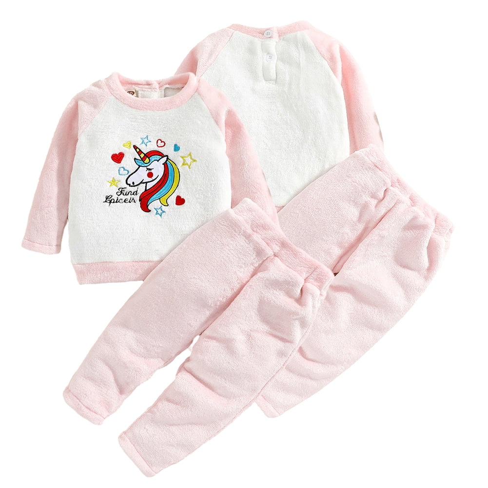 Esaierr Girls 2PCS Fleece Clothes Outfits for Newborn Infant Sweater ...