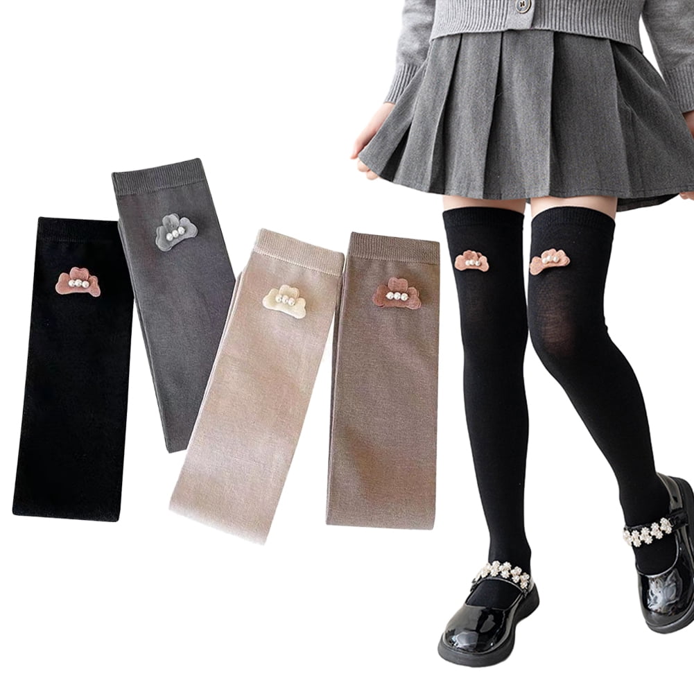 Esaierr Girls Knee High Socks for Kids Toddler,2 Pairs Knee Socks ...