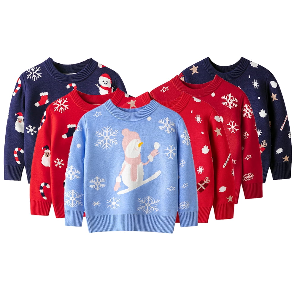 Esaierr Kids Baby Boys Girls Christmas Knit Sweater Toddler Christmas ...