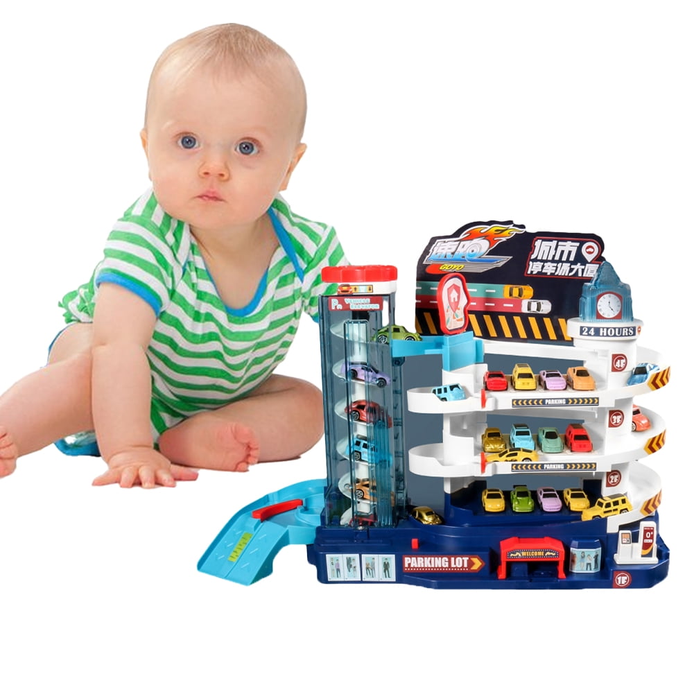 Esaierr Kids Baby Garage Playset Race Car Track Set Toys,Preschool ...